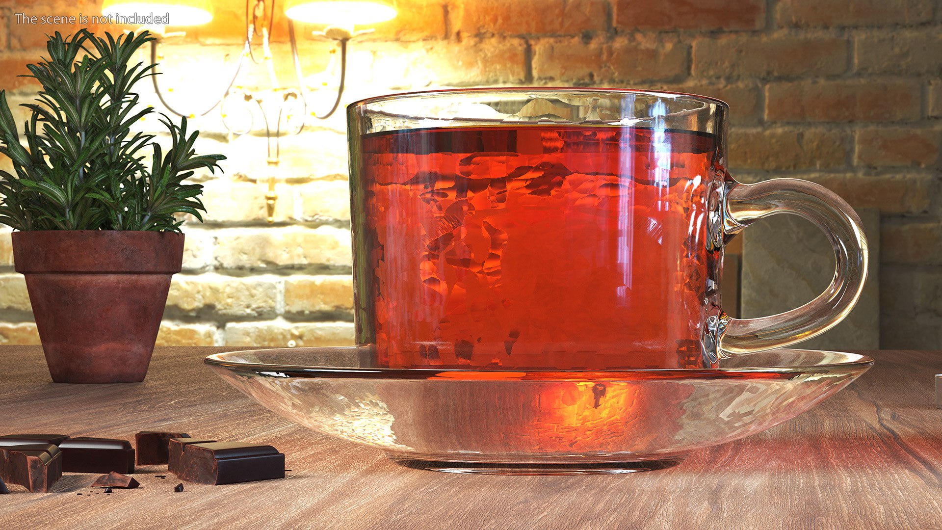 3D Large Cup With Saucer Full Of Tea Model - TurboSquid 2084324