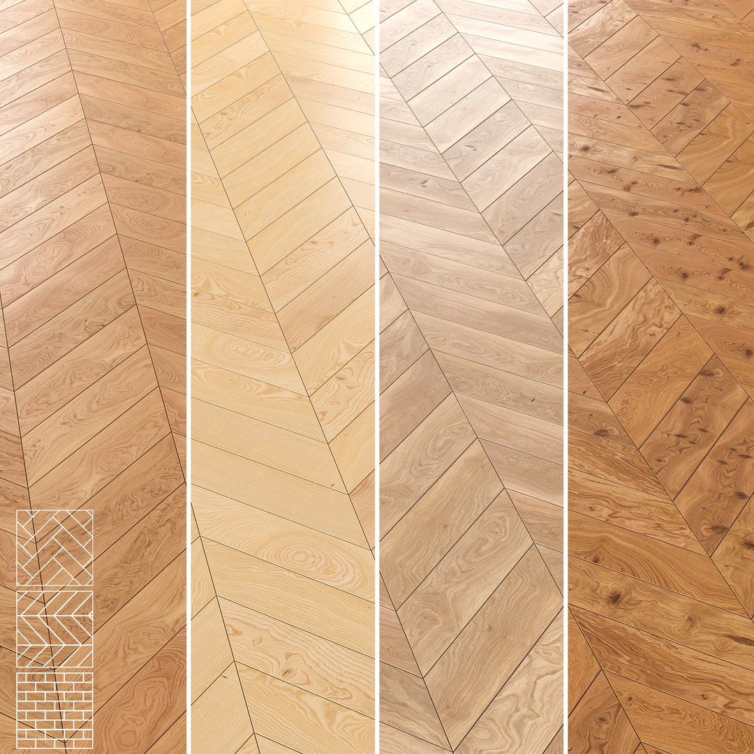 Boen Oak Ash Parquet Set 03 - 5 Pro Layouts Herringbone-Chevron- Linear ...
