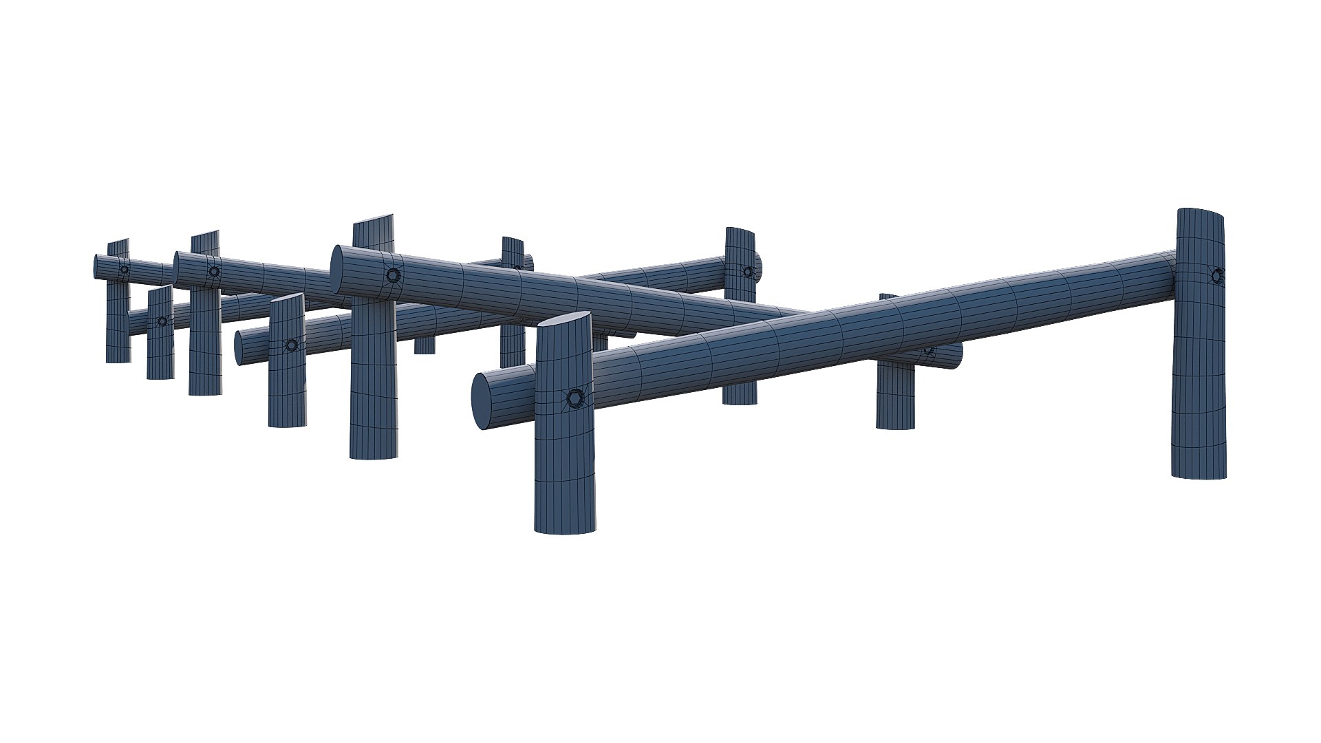 3D Playground Wooden Log Balance Beam model - TurboSquid 1719723