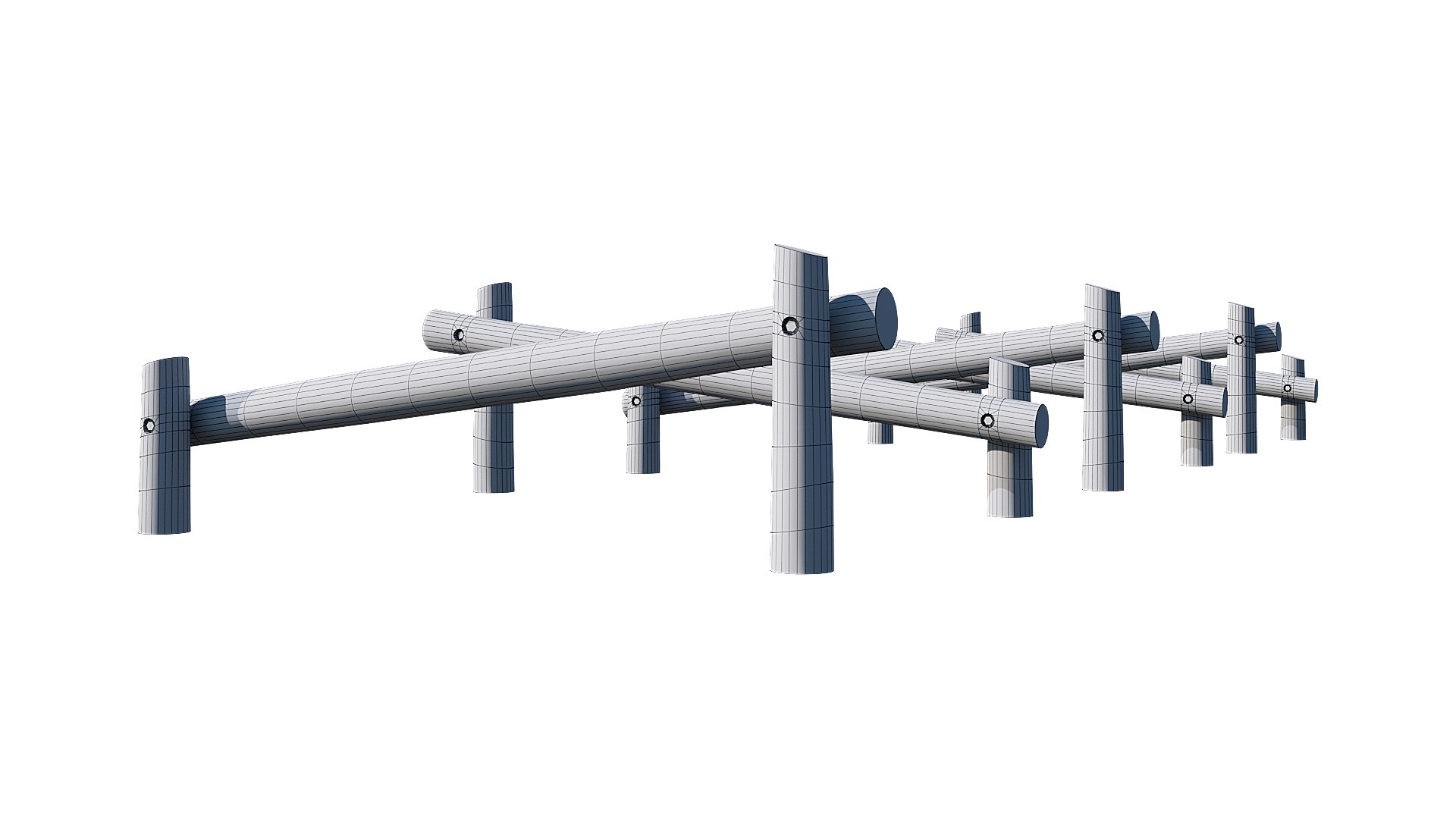 3D Playground Wooden Log Balance Beam Model - TurboSquid 1719723