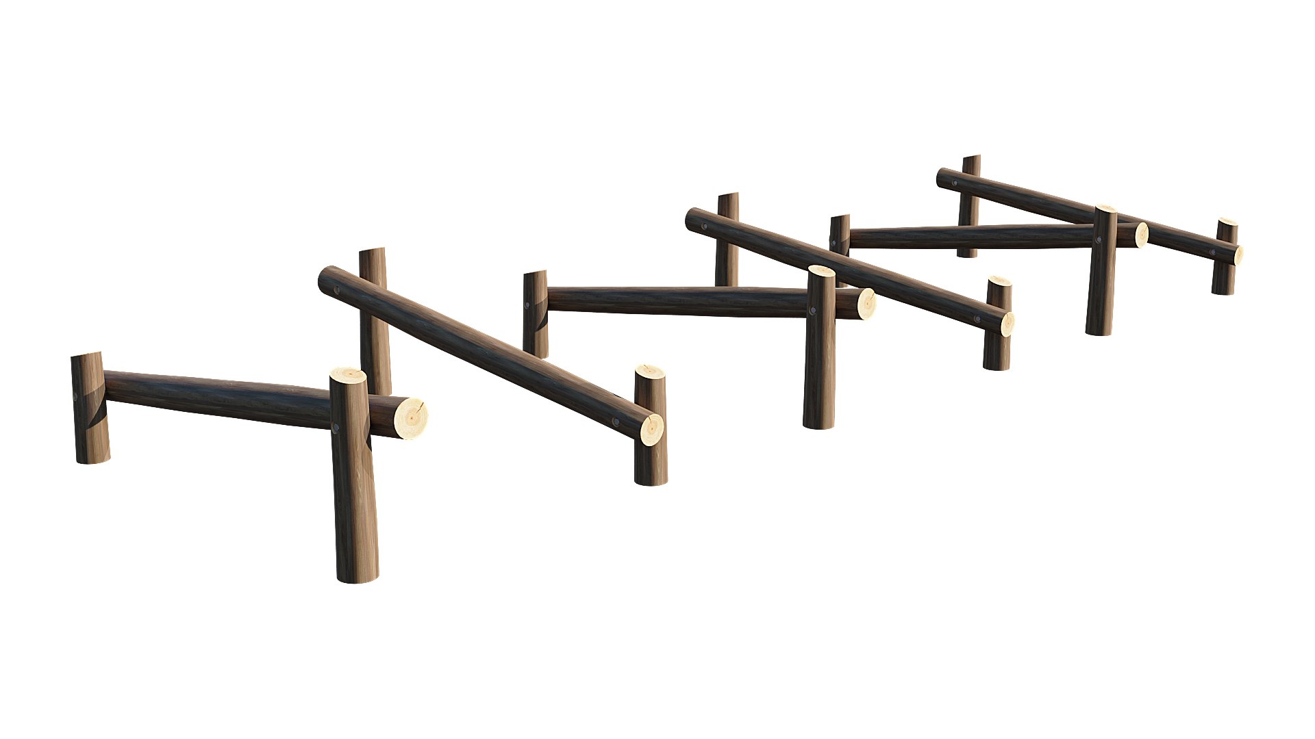 3D Playground Wooden Log Balance Beam Model - TurboSquid 1719723