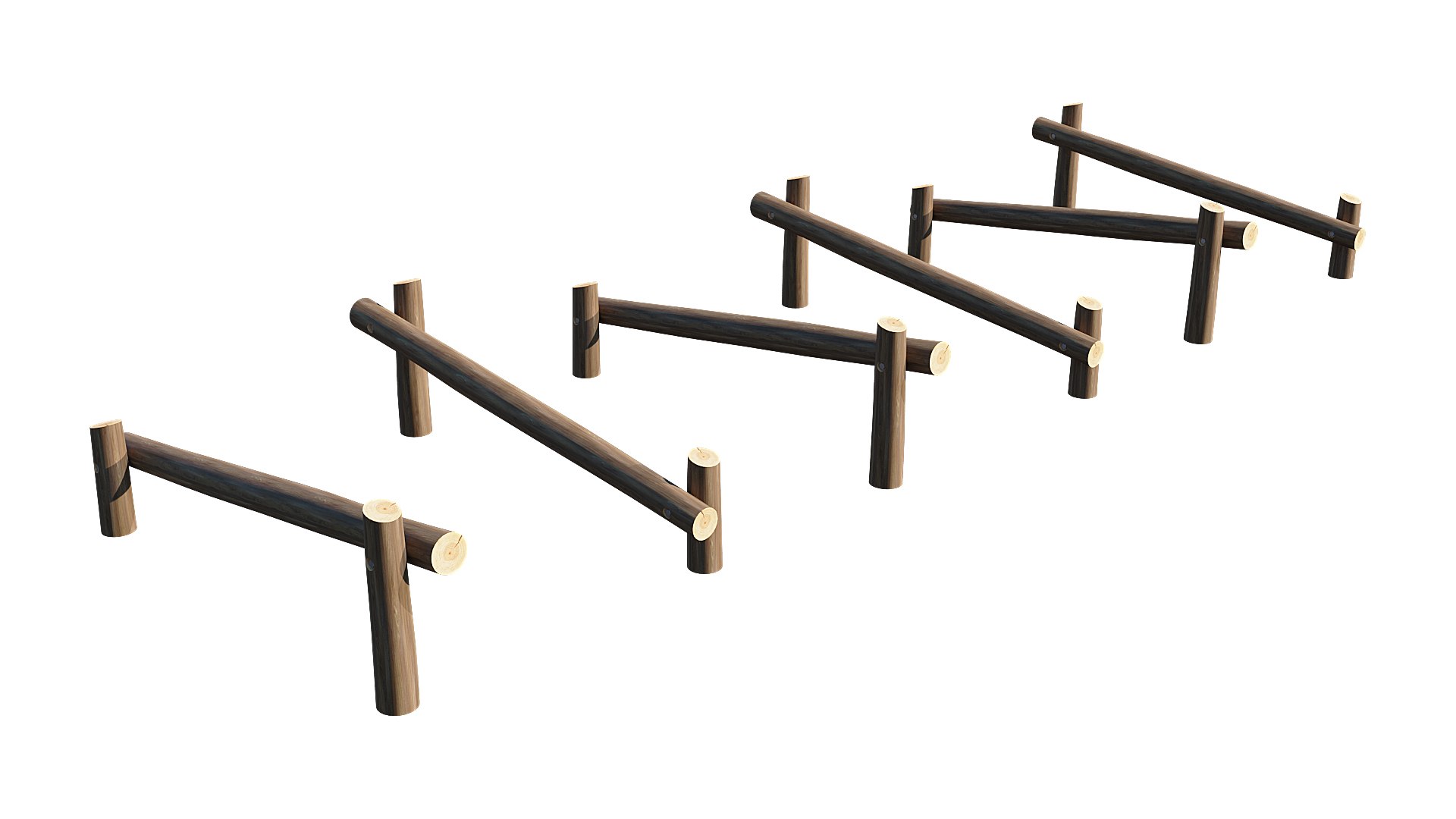 3D Playground Wooden Log Balance Beam Model - TurboSquid 1719723