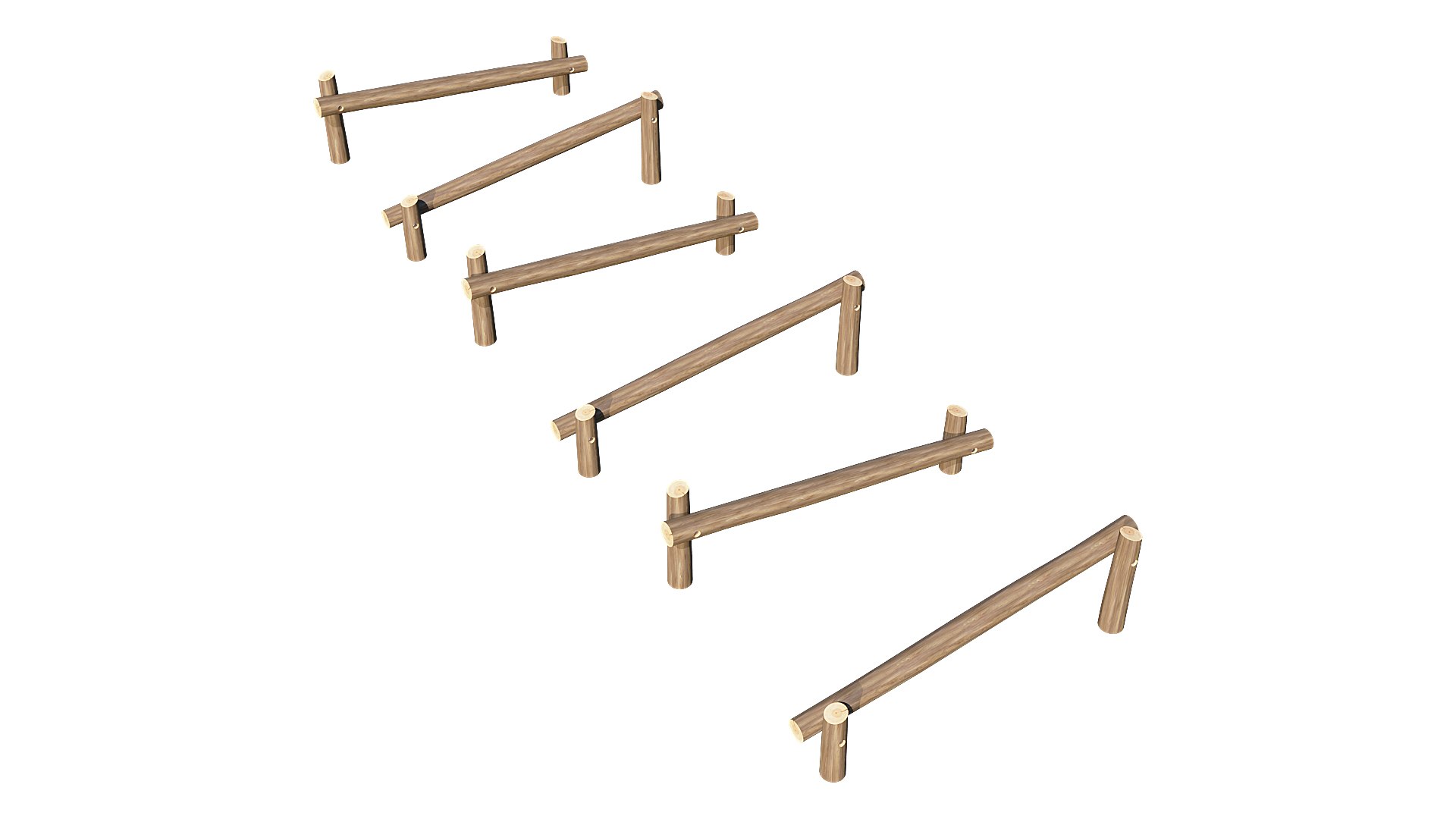 3D Playground Wooden Log Balance Beam Model - TurboSquid 1719723