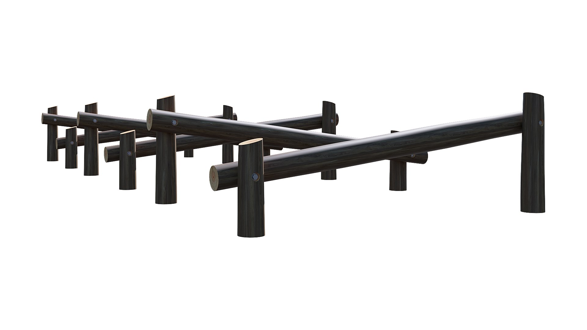 3D Playground Wooden Log Balance Beam Model - TurboSquid 1719723