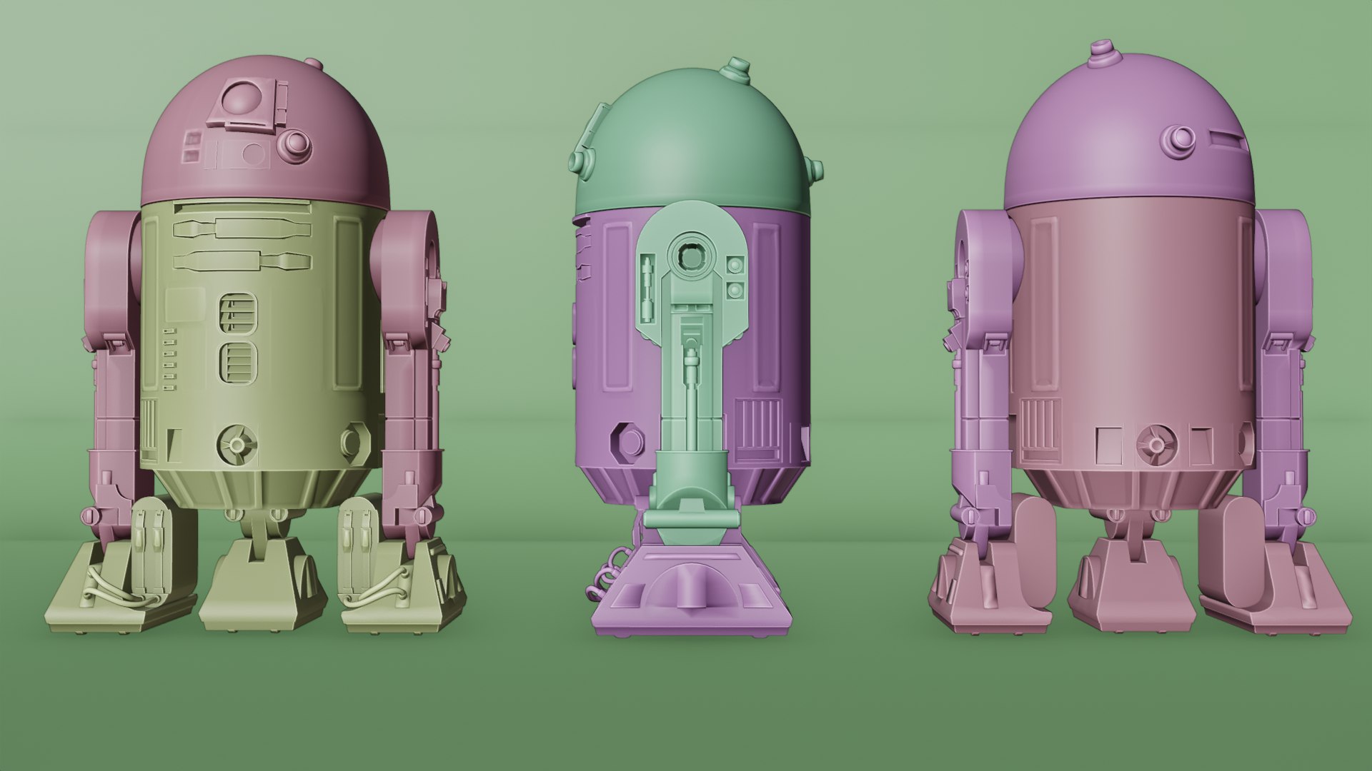 3D Low Poly R2-D2 -Rigged And Textured Low-poly - TurboSquid 2144739