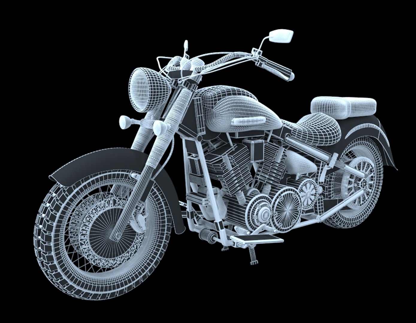 Motorcycle Chrome Motor Model - TurboSquid 1572484