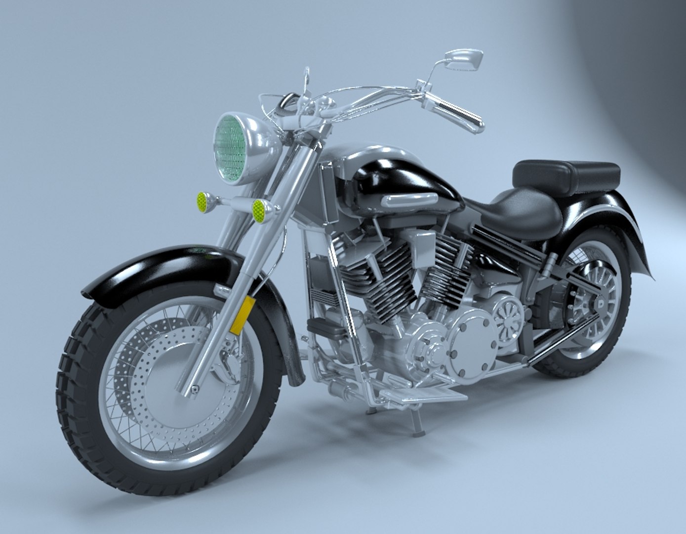 Motorcycle Chrome Motor Model - TurboSquid 1572484