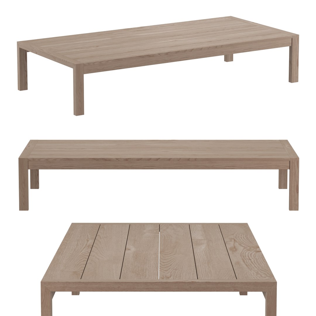 AEGEAN TEAK RECTANGULAR COFFEE TABLE 3D Model - TurboSquid 2265299