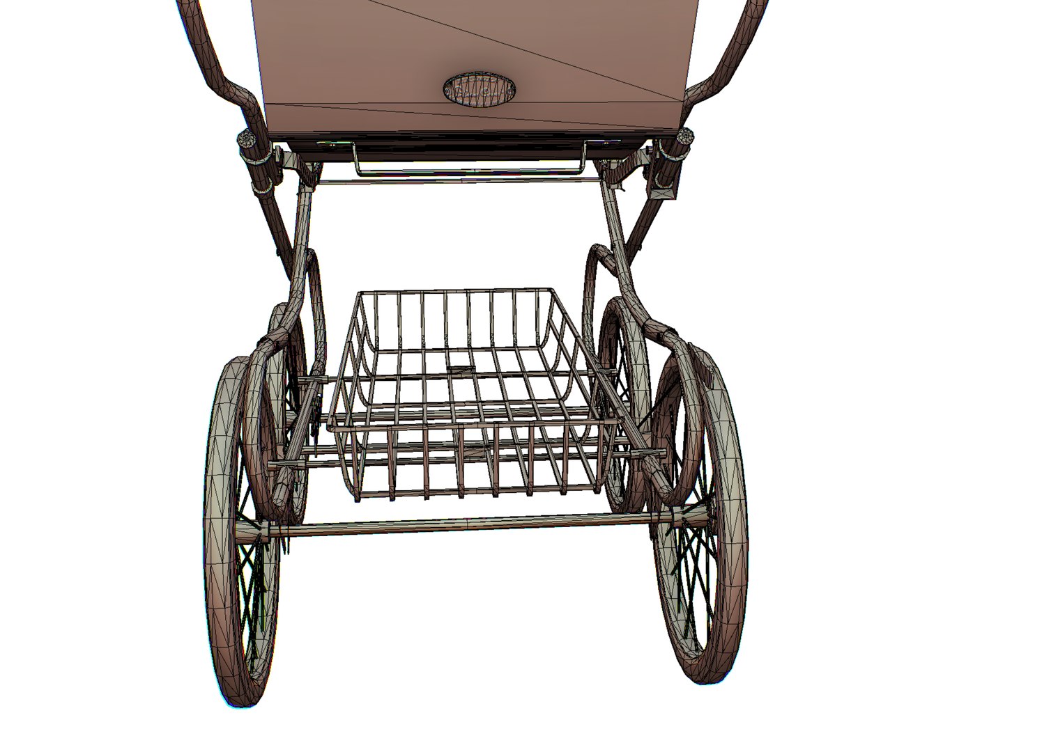 3D Silver Cross Pink Retro Baby Pram - TurboSquid 2145698