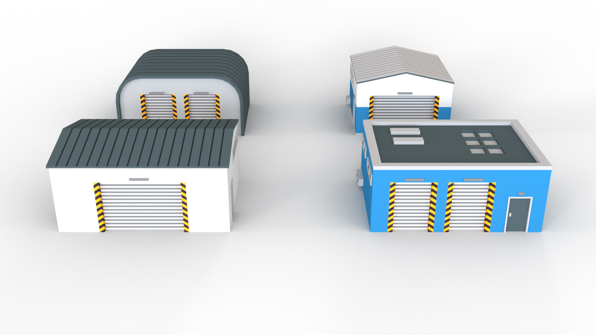 3D Industrial Buildings Low Poly Pictogram - TurboSquid 1998042