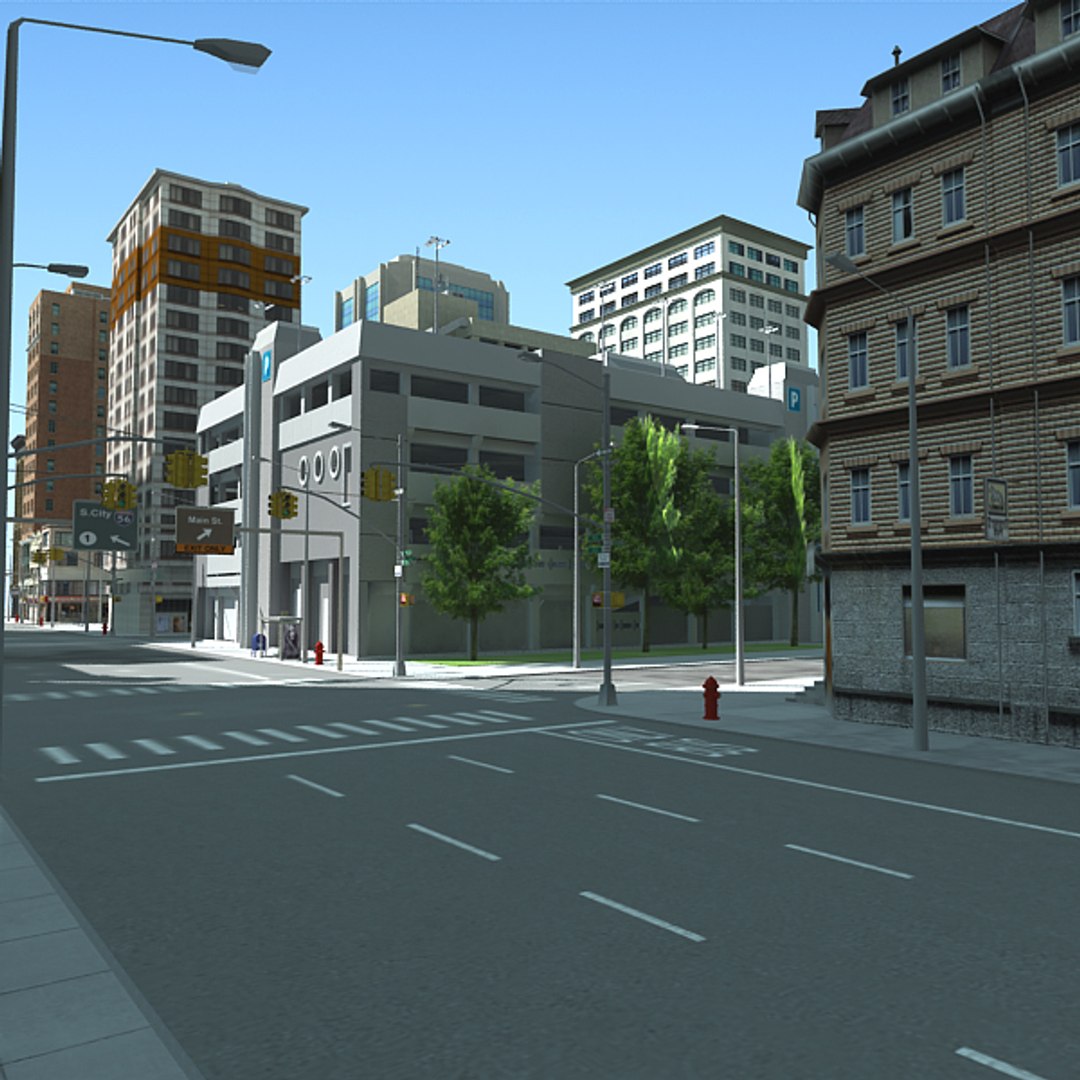 city street set 3d model