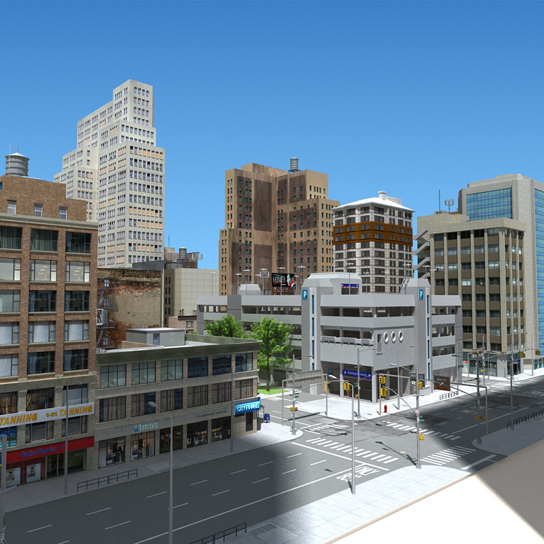 city street set 3d model