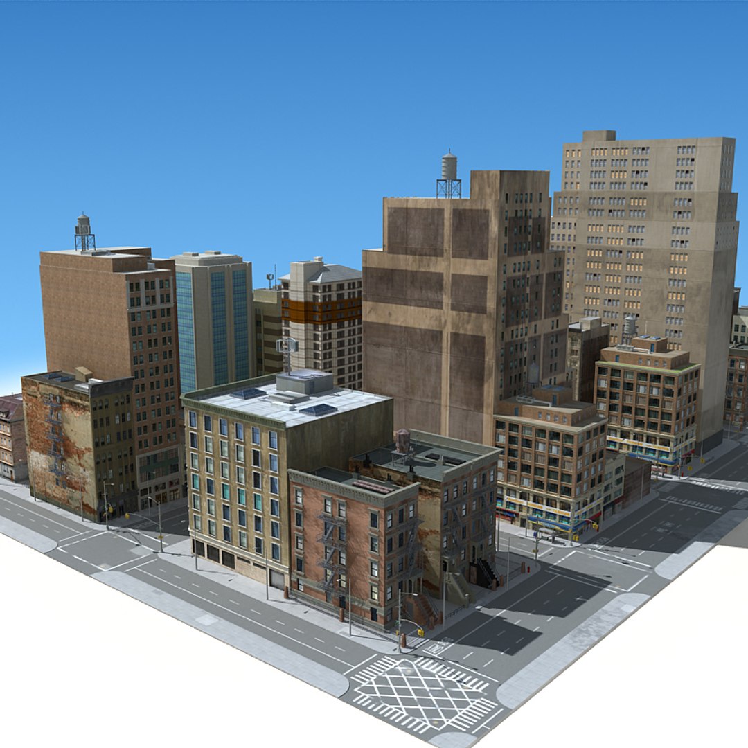 City Street Set 3d Model