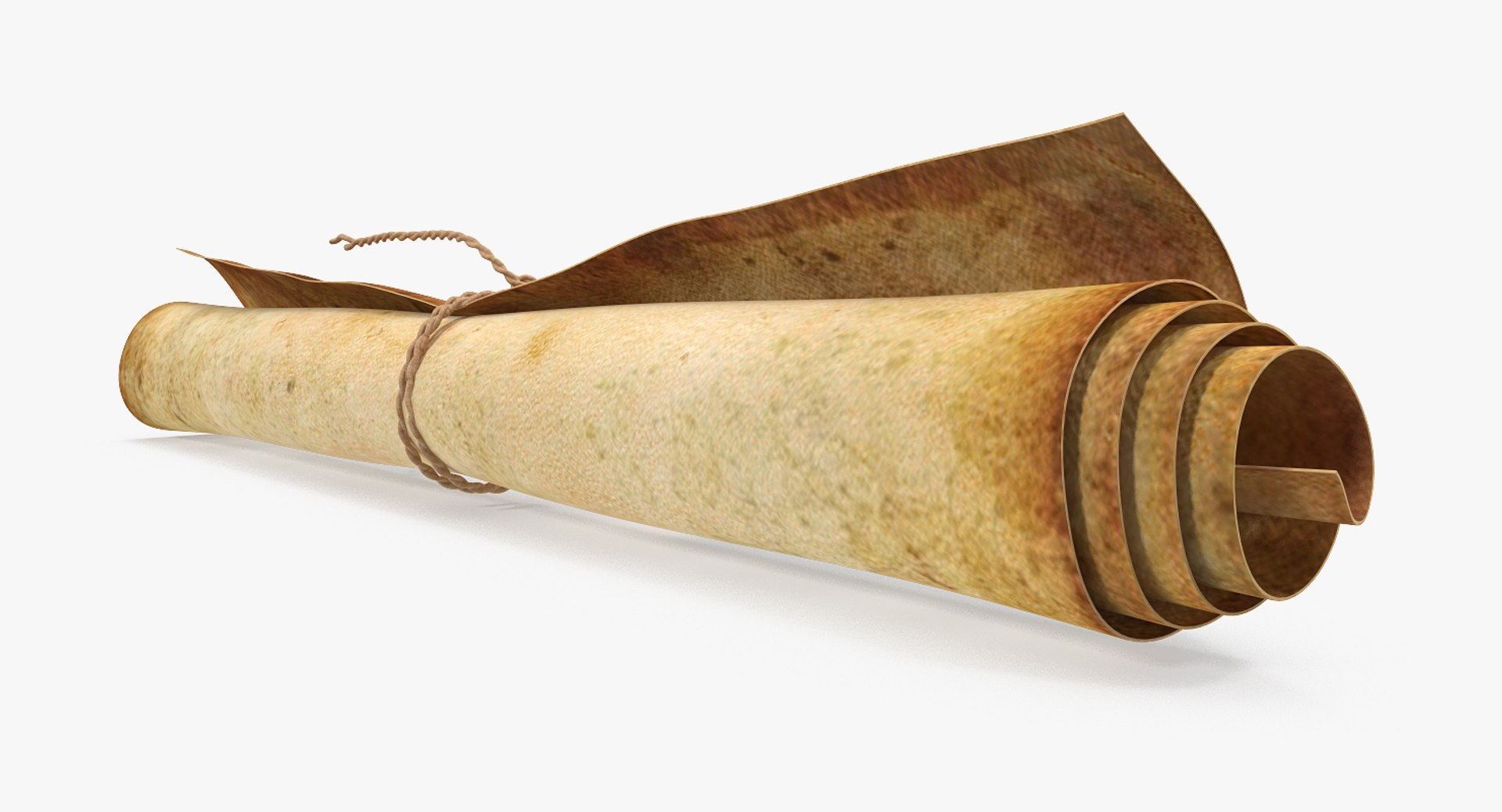 3d Model Old Rolled Paper