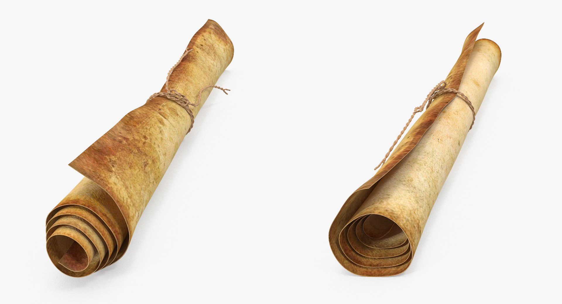 3d Model Old Rolled Paper