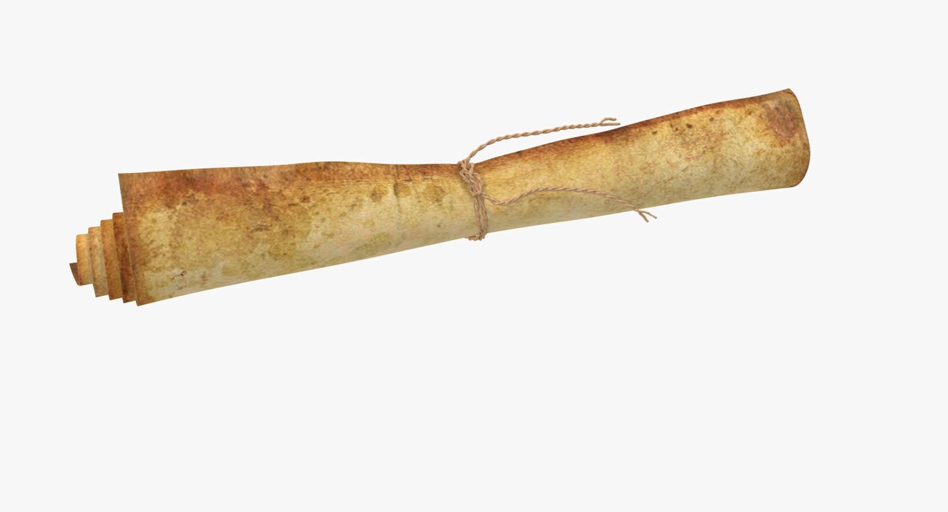 3d Model Old Rolled Paper