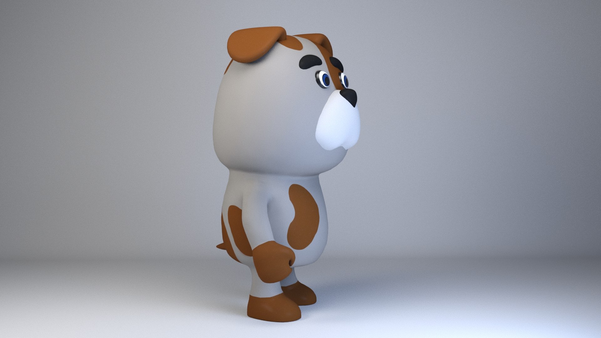 3D Cartoonish Humanoid Dog Character - Ready For Rigging Rendering ...