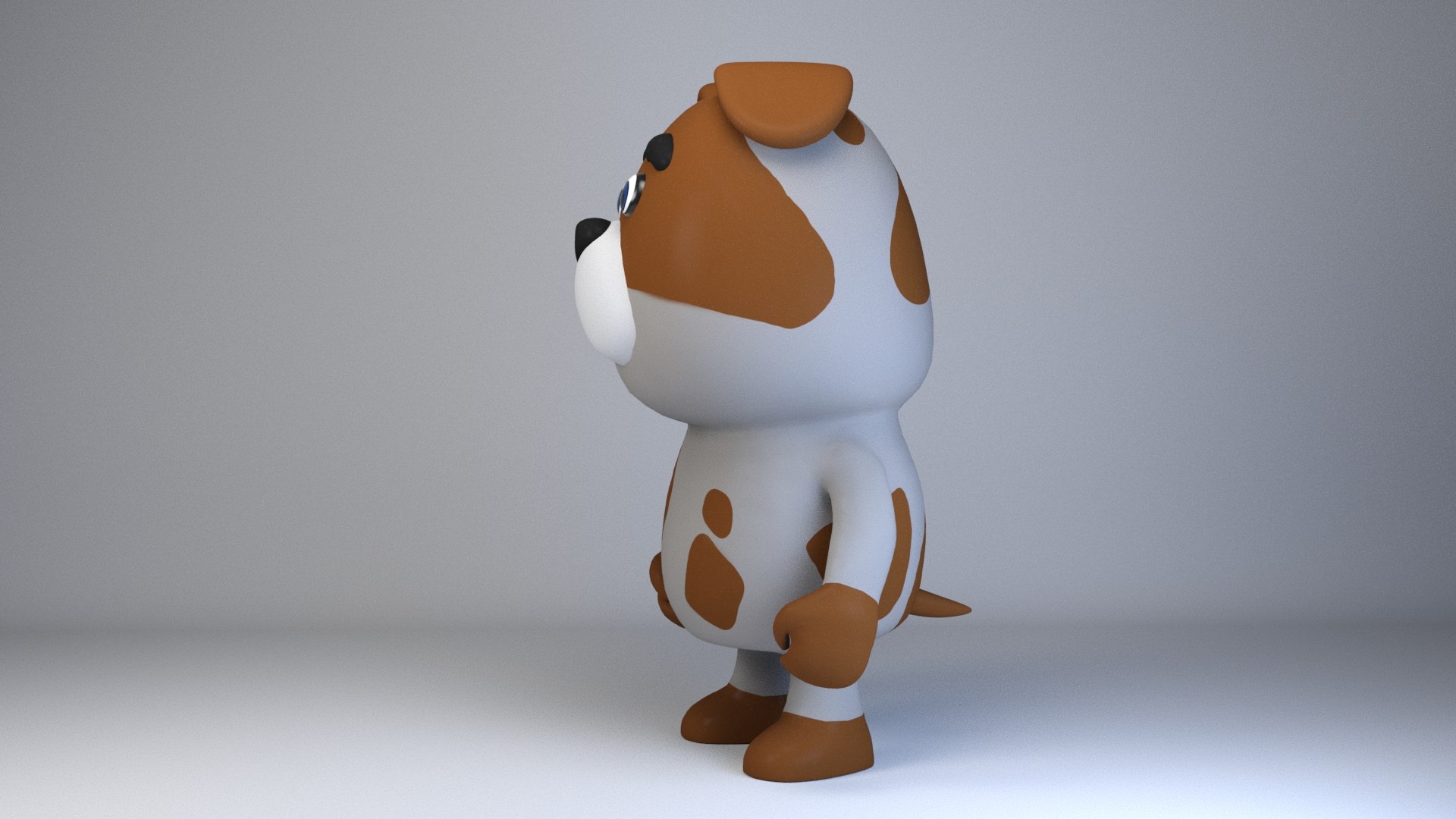 3D Cartoonish Humanoid Dog Character - Ready For Rigging Rendering ...