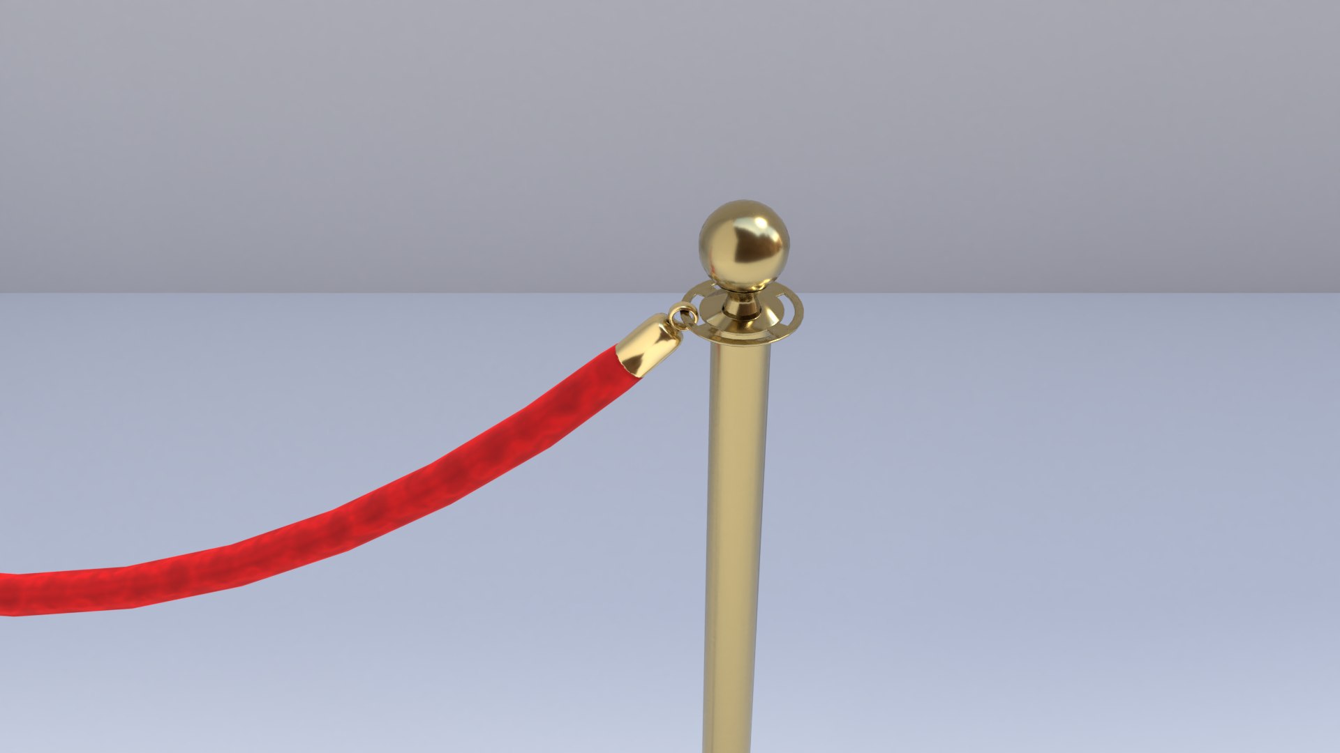 3D Model Red Carpet Guardrail Low-poly - TurboSquid 1477470