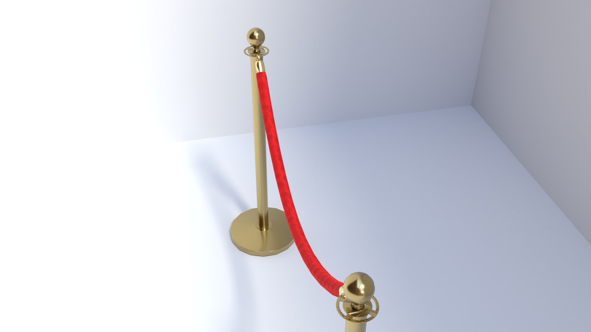 3D Model Red Carpet Guardrail Low-poly - TurboSquid 1477470