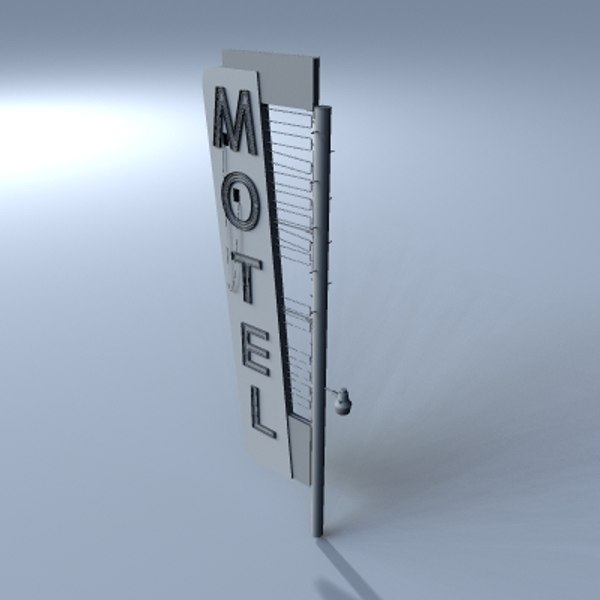 old retro motel sign 3d 3ds