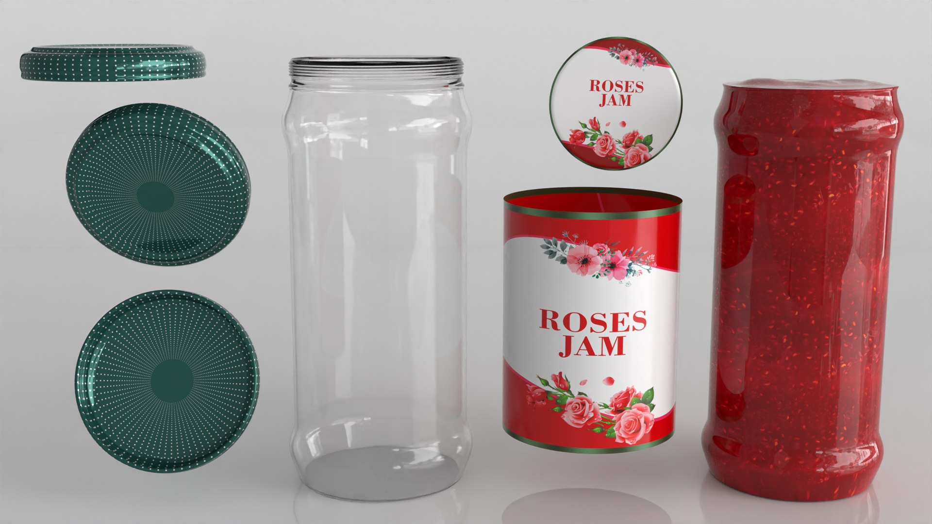 Roses Jam Jar 3D Model - TurboSquid 2179743