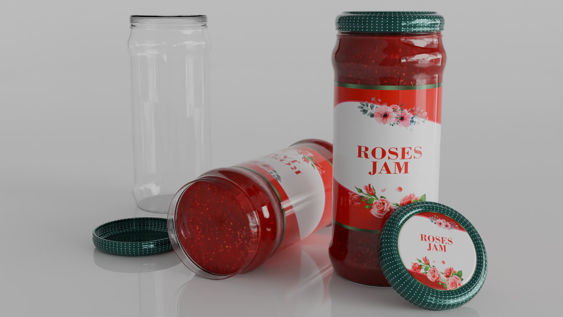 Roses Jam Jar 3D Model - TurboSquid 2179743