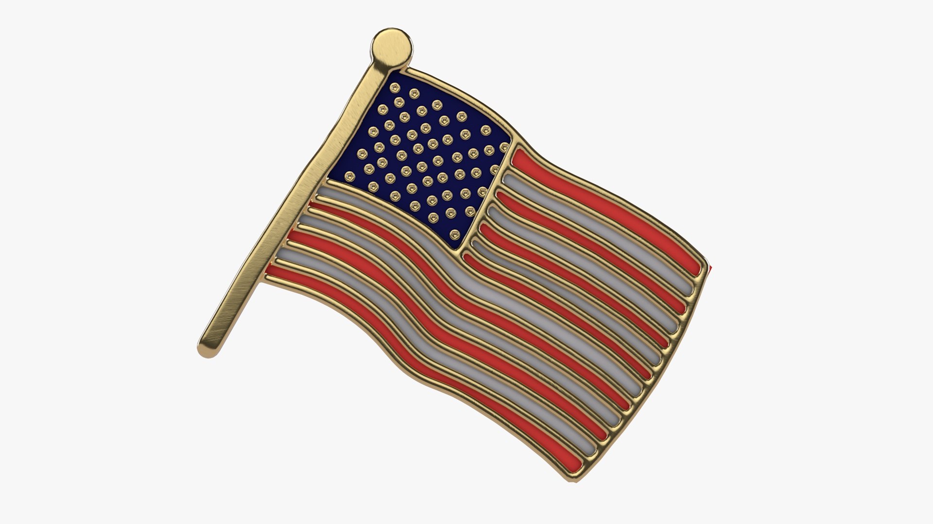 American Flag Lapel Pin 3D Model - TurboSquid 2386786