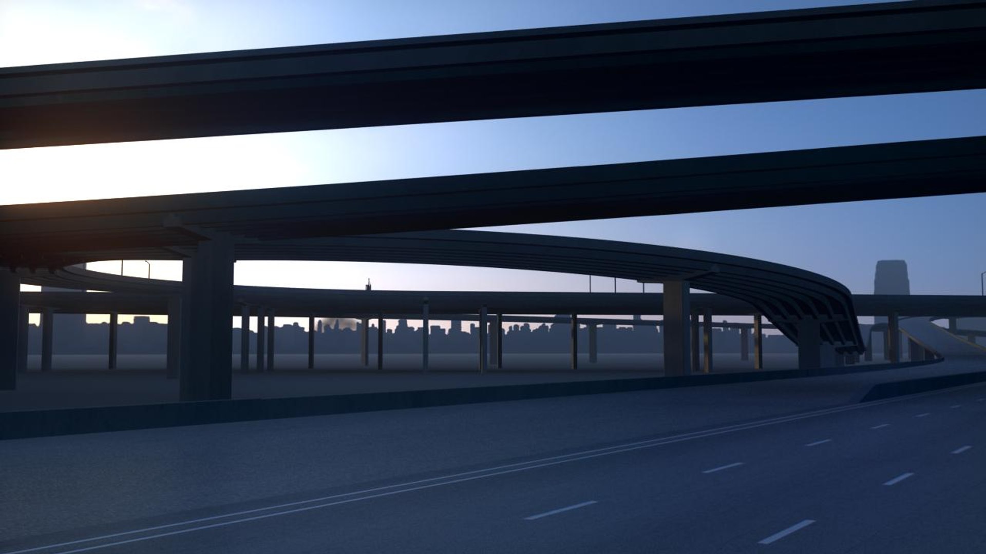 3D Freeway Model - TurboSquid 1339381