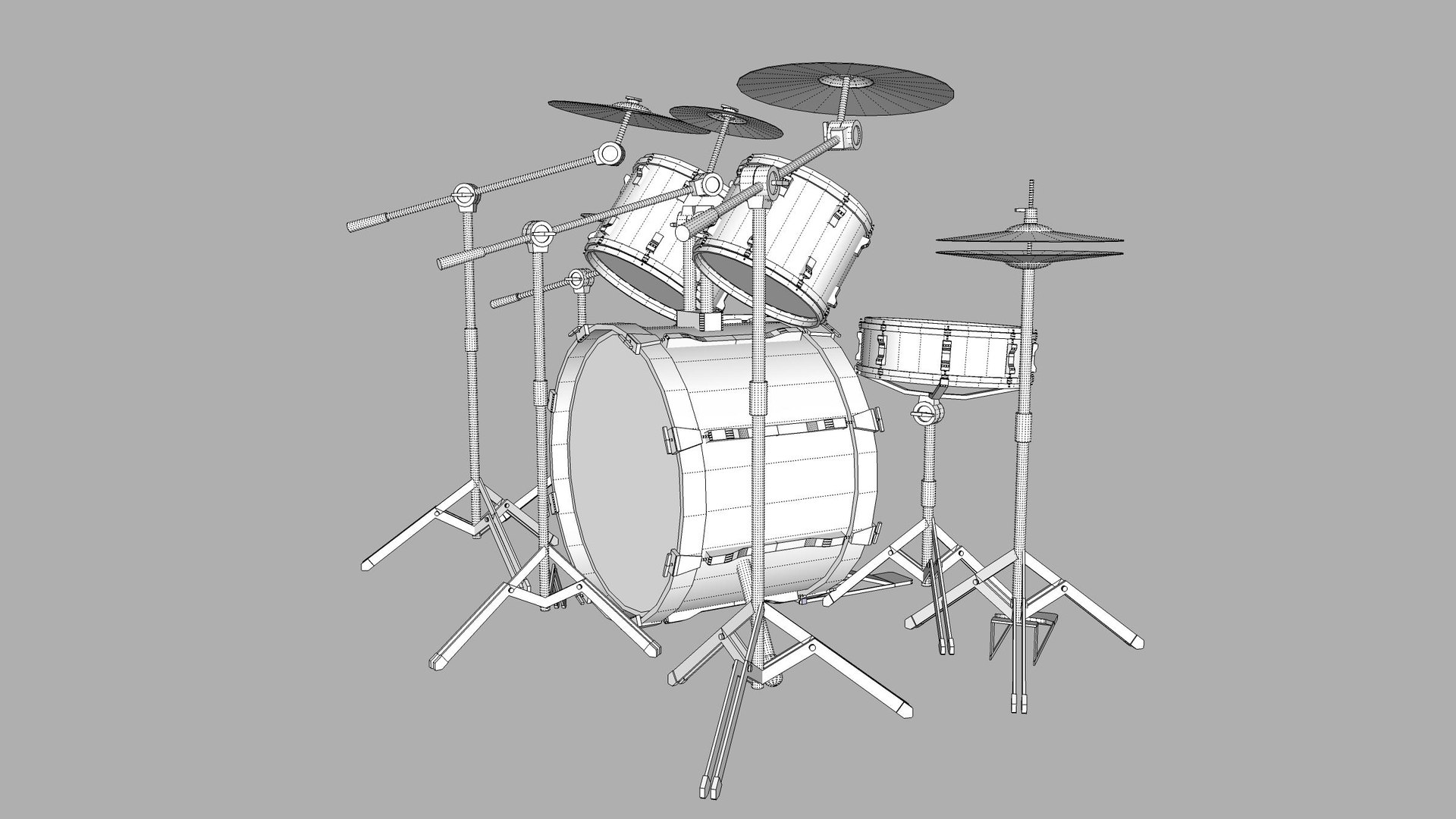 3D Standard Drum Kit Model - TurboSquid 2248632