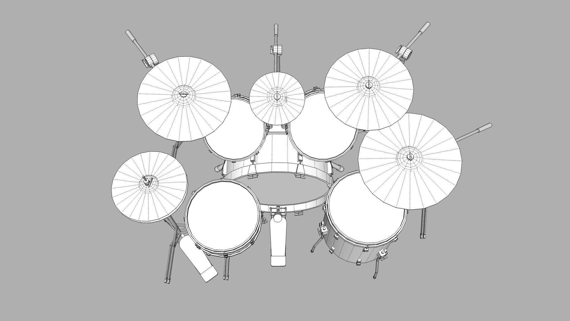 3D Standard Drum Kit Model - TurboSquid 2248632