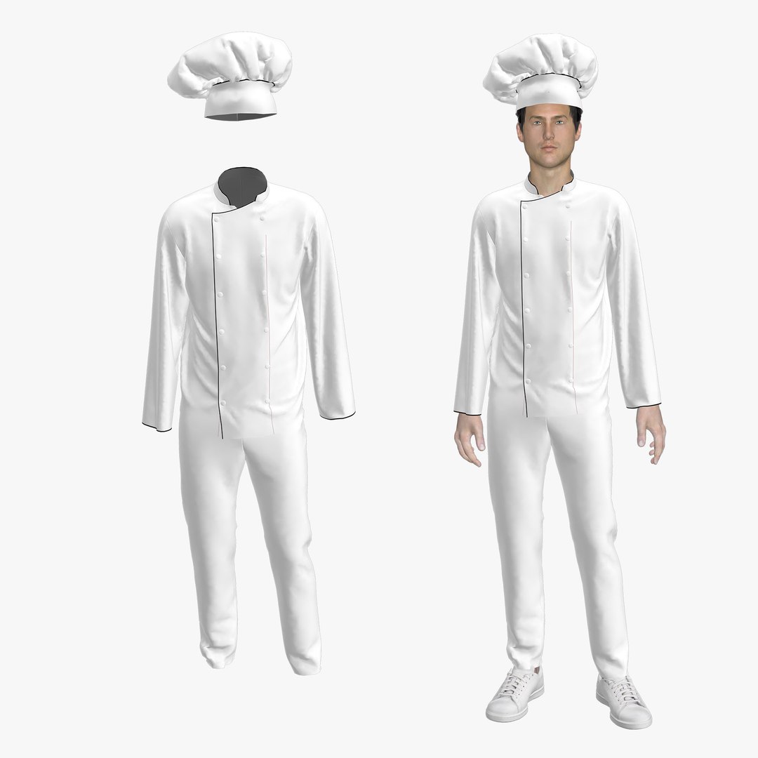 3D model Chef cloth Marvelous Designer or Clo3D ZPRJ - TurboSquid 2156669