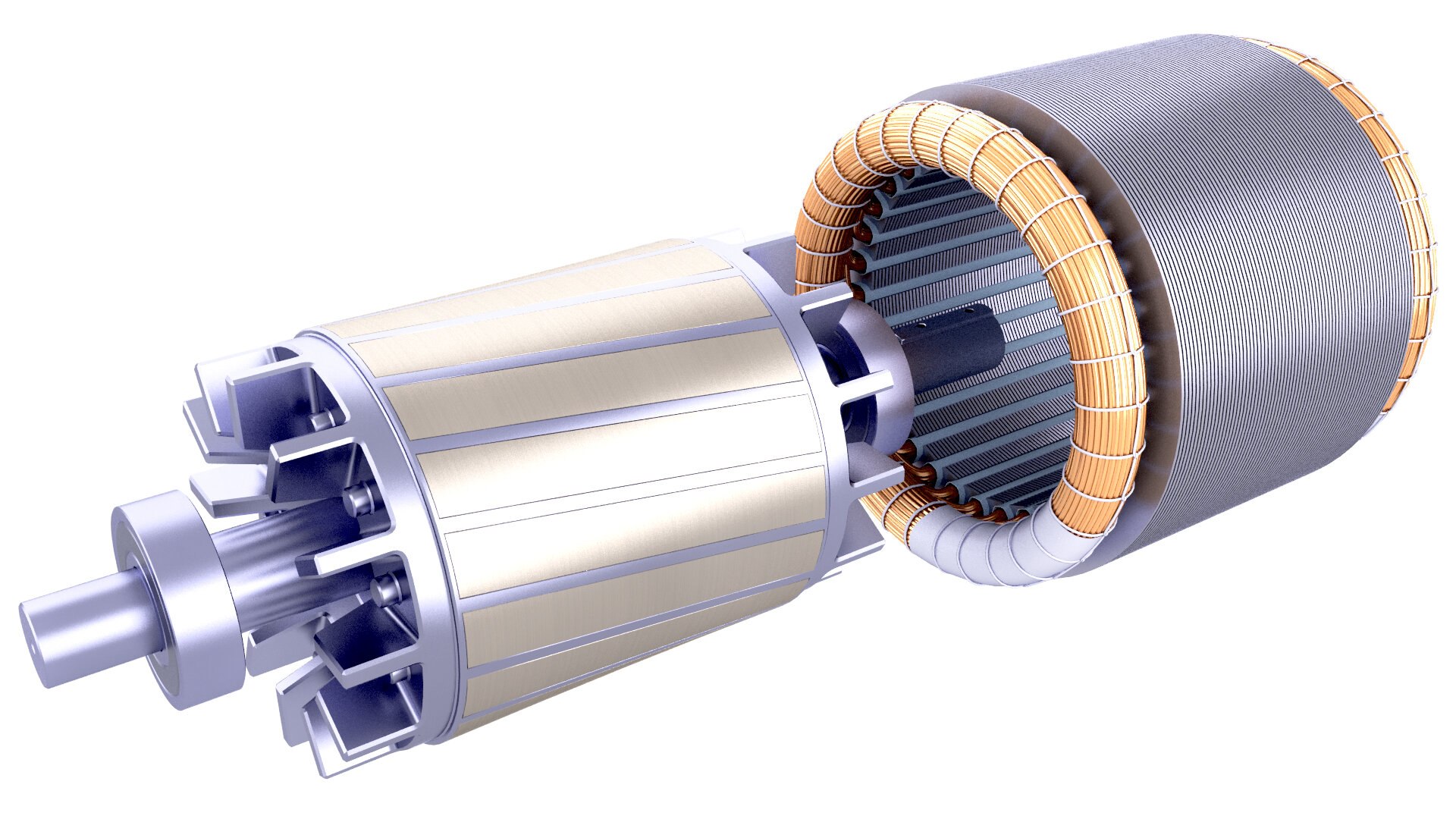 3D Induction Motor Parts Stator And Rotor 124 - TurboSquid 2395001