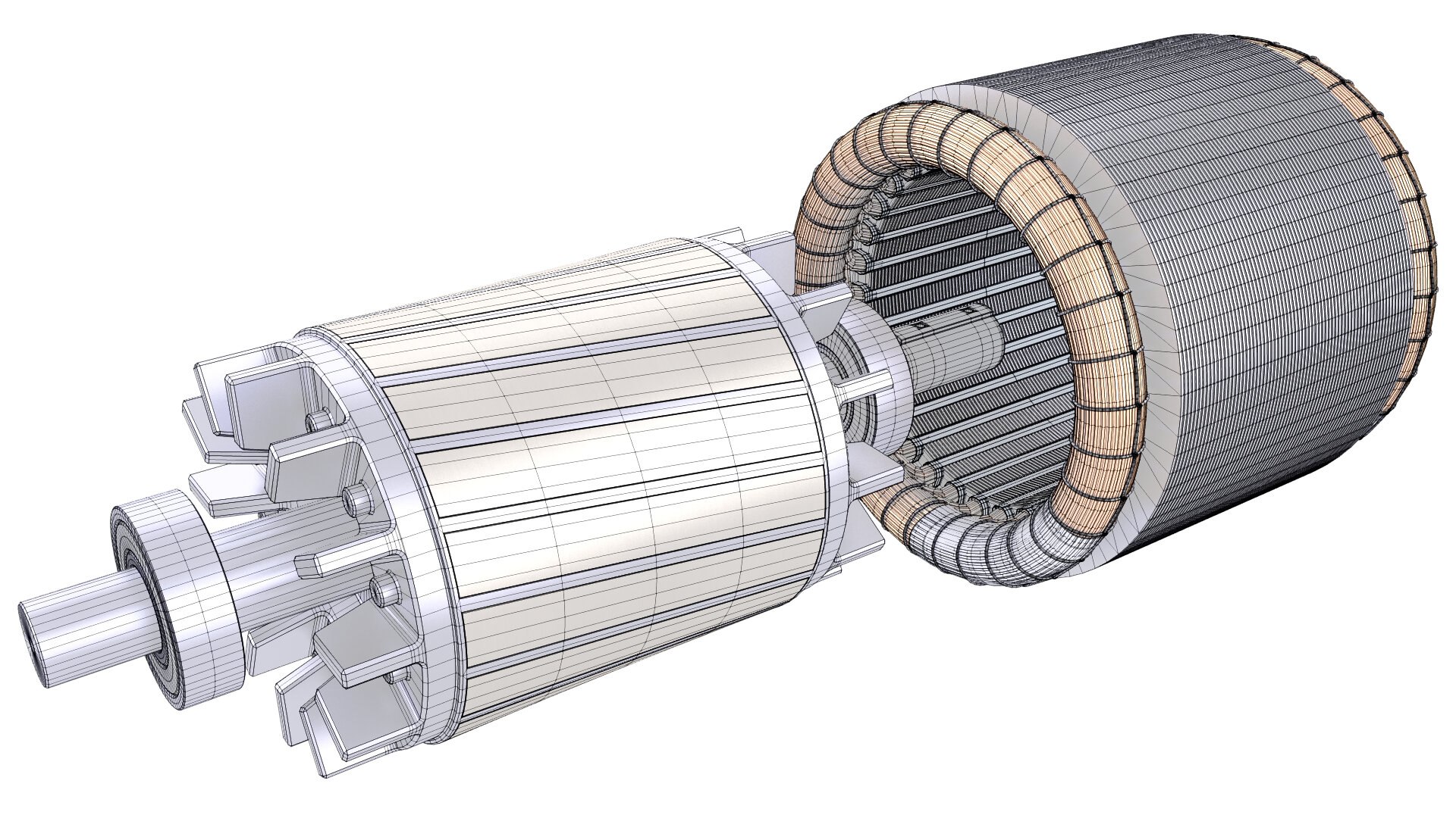 3D Induction Motor Parts Stator And Rotor 124 - TurboSquid 2395001