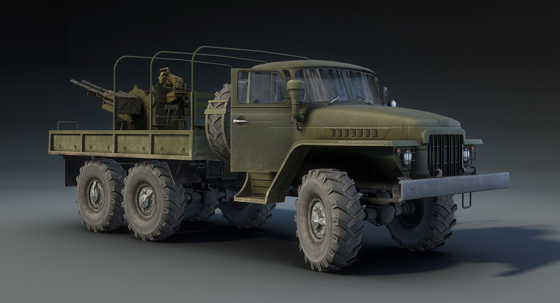 3D Low-poly Army Truck Ural-375 - TurboSquid 1254971