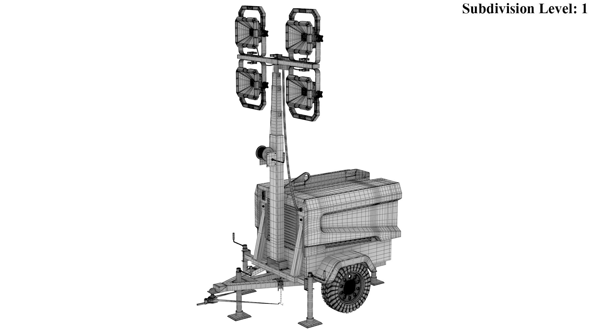 Detailed Light Tower 3D - TurboSquid 2110807