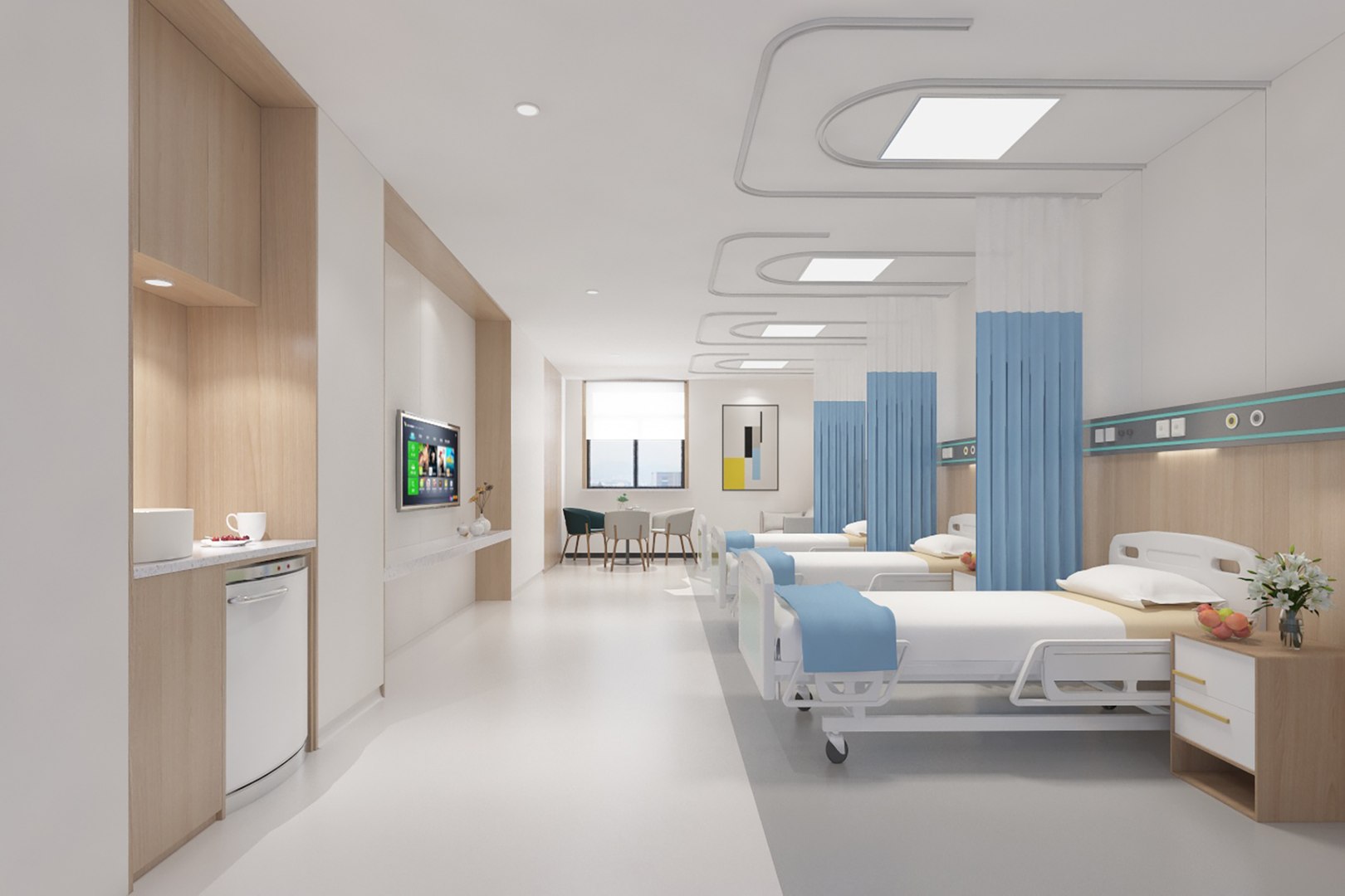 3D Hospital medical equipment inpatient unit ward intensive care unit ...