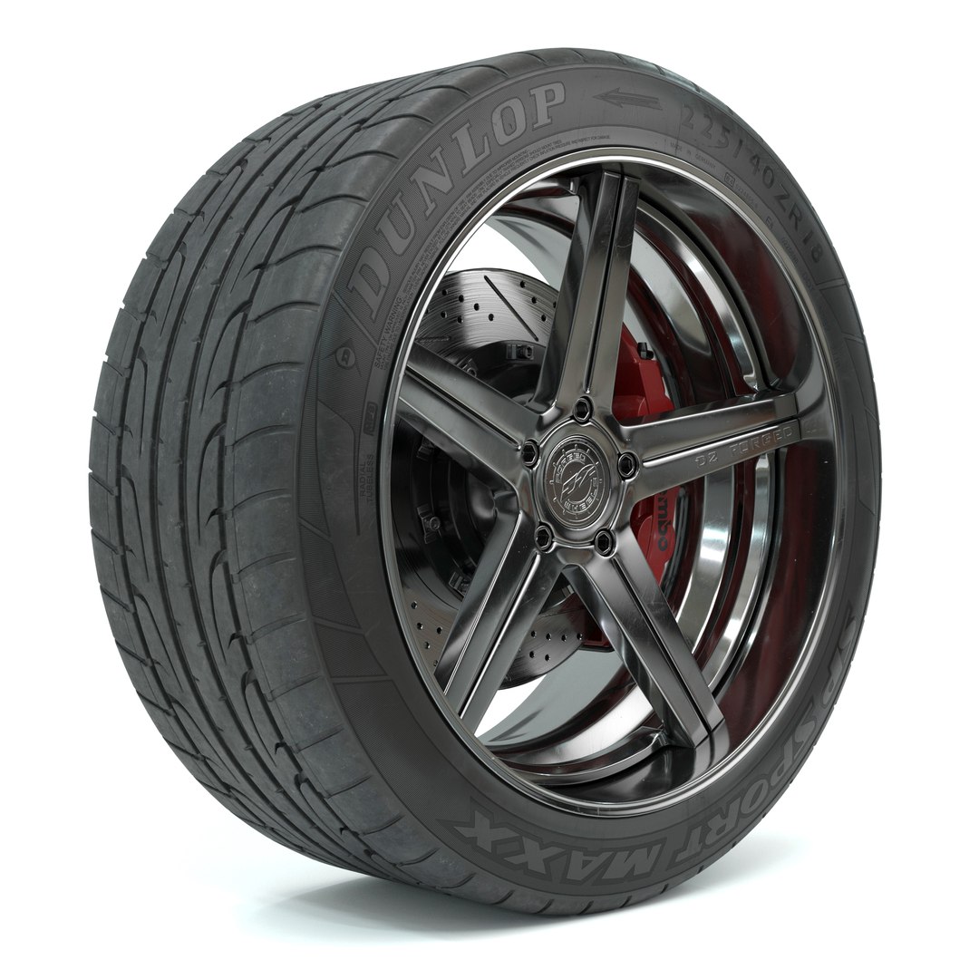 D2 Forged Wheel And Dunlop Sport Maxx Tire Model - TurboSquid 2082248