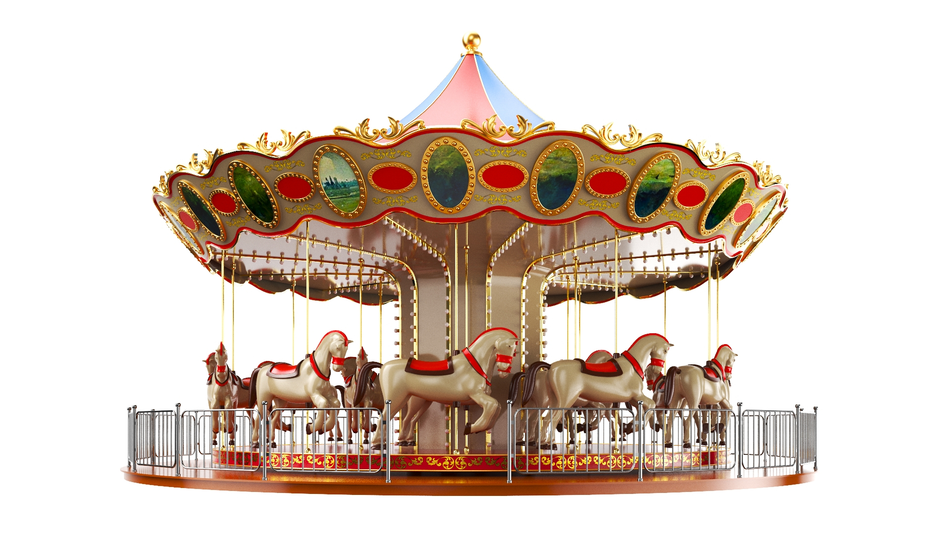 Two Detailed Carousels 3D Model - TurboSquid 2174518