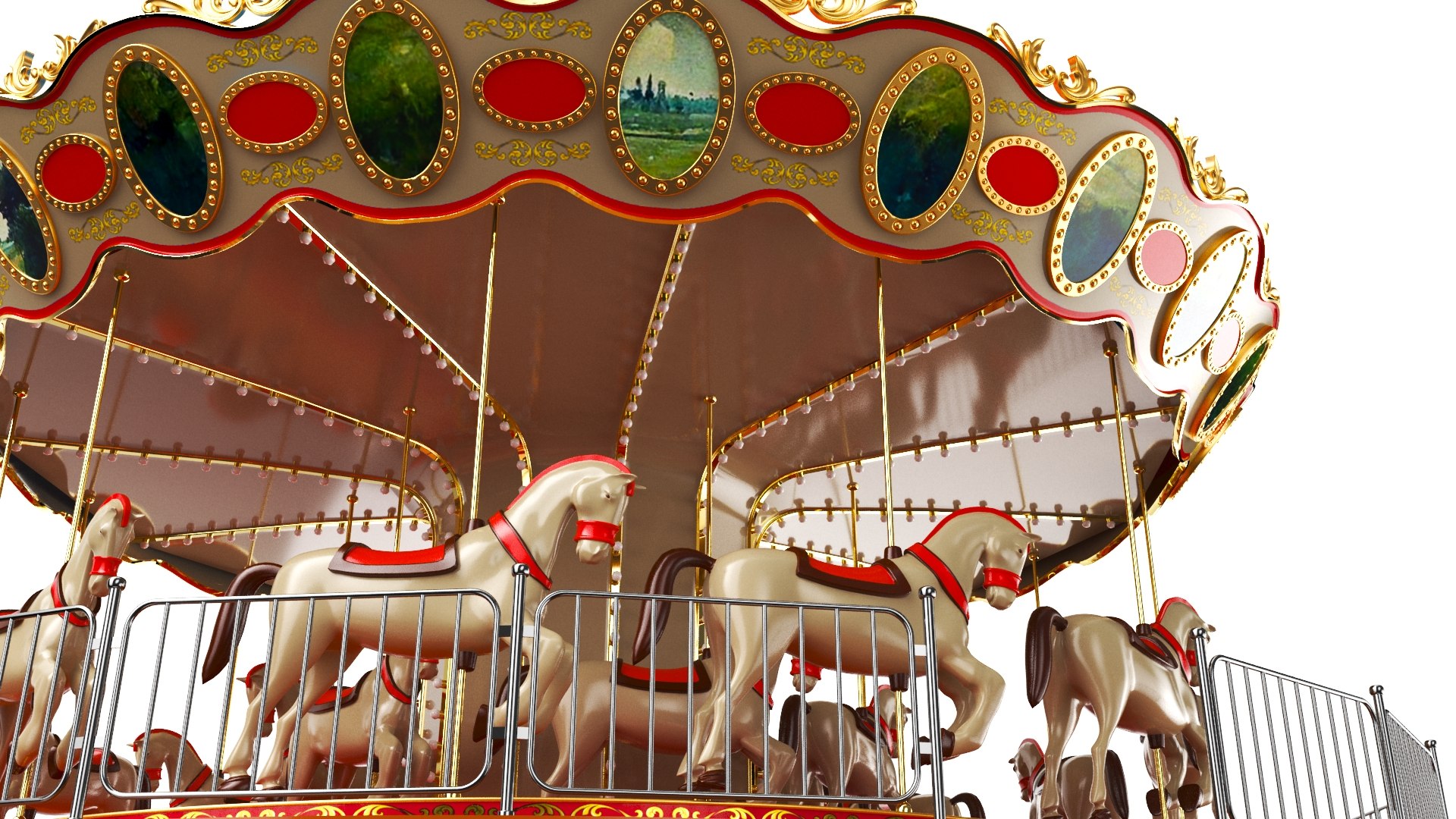 Two Detailed Carousels 3D Model - TurboSquid 2174518