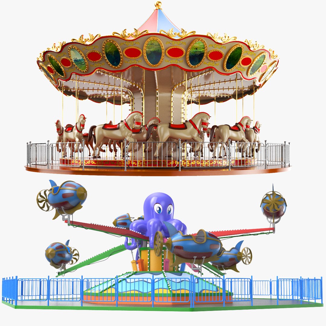 Two Detailed Carousels 3D model - TurboSquid 2174518