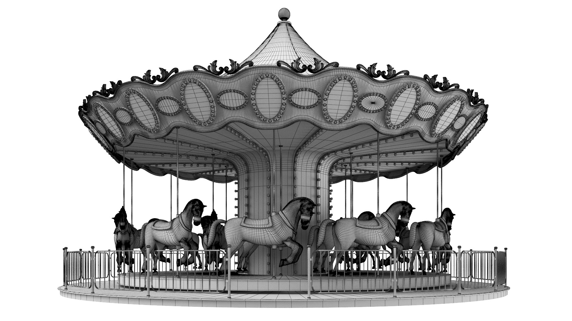Two Detailed Carousels 3D Model - TurboSquid 2174518