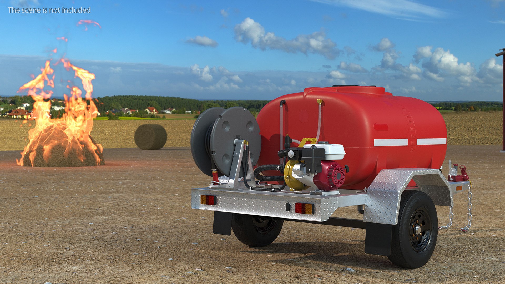 3D Portable Fire Tank Trailer With Pump - TurboSquid 2239310