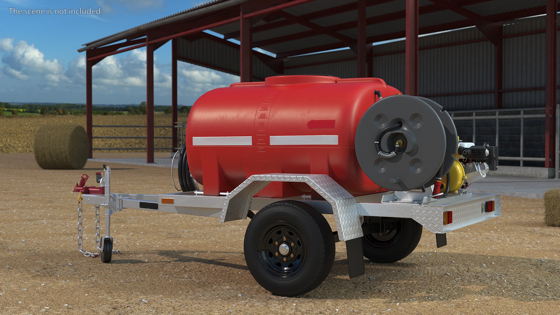 3D Portable Fire Tank Trailer With Pump - TurboSquid 2239310