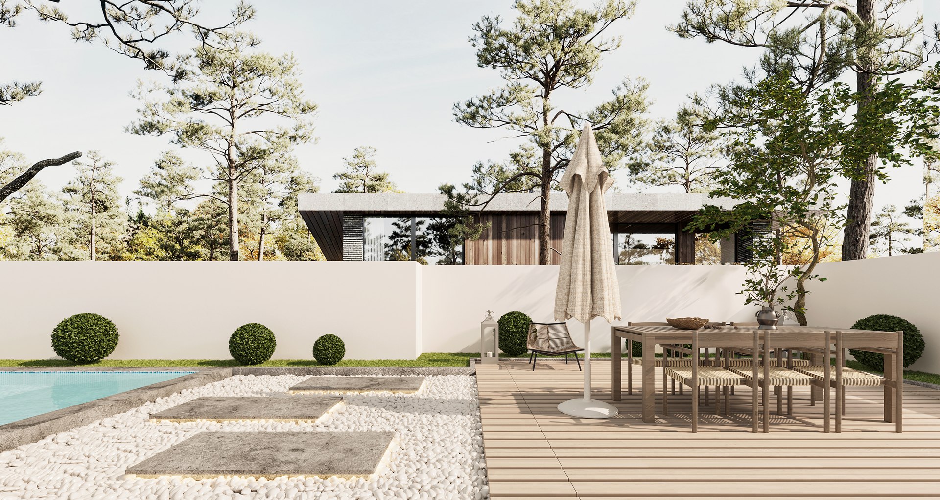 Modern Courtyard Landscape Model 3D - TurboSquid 2057483