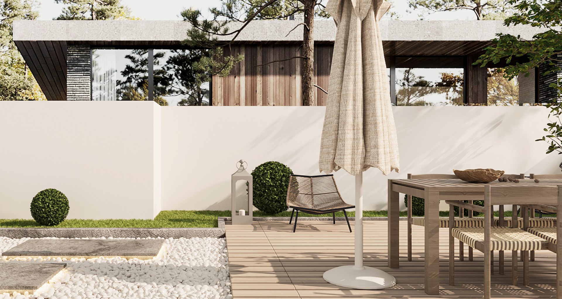 Modern Courtyard Landscape Model 3D - TurboSquid 2057483