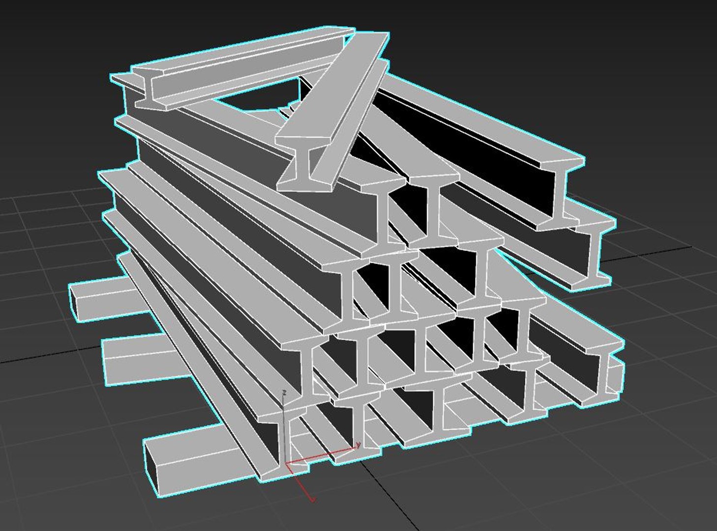 Stacked Cast Iron Beams 3D Model - TurboSquid 1521525
