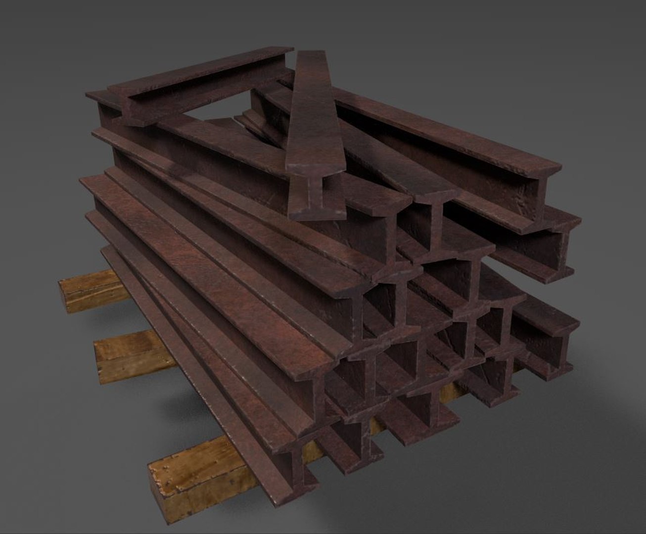 Stacked Cast Iron Beams 3D Model - TurboSquid 1521525