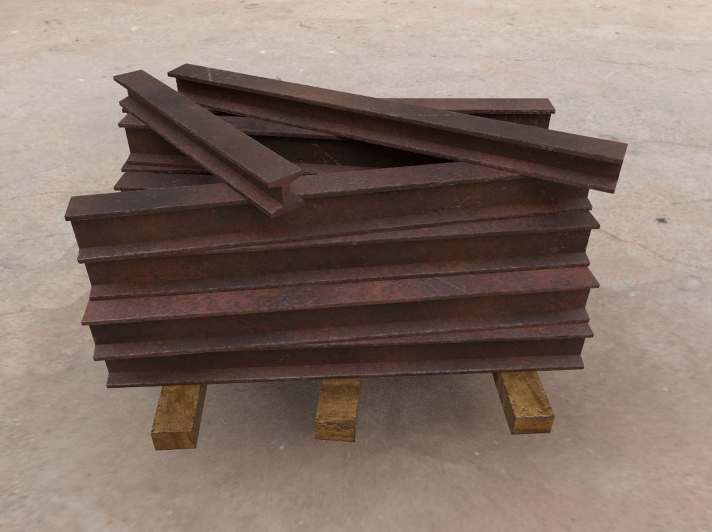 Stacked Cast Iron Beams 3D Model - TurboSquid 1521525