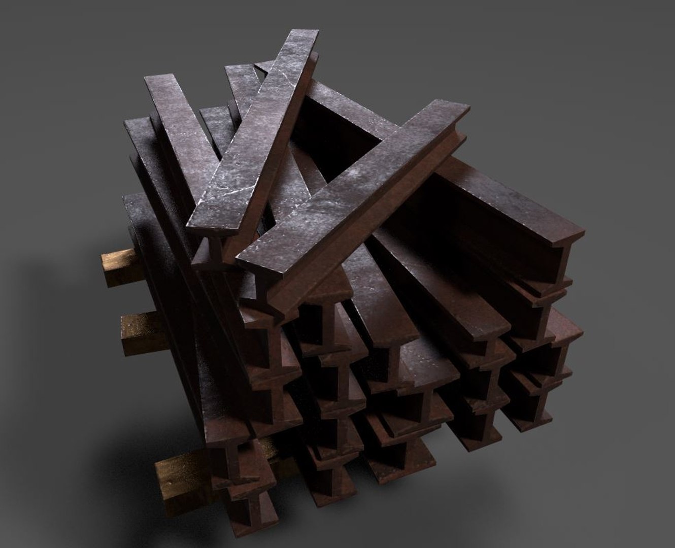 Stacked Cast Iron Beams 3D Model - TurboSquid 1521525